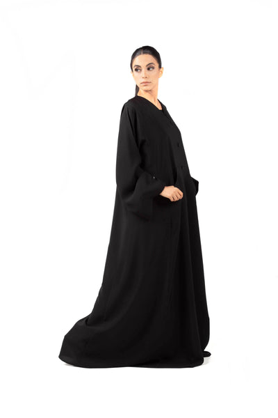 Black Plain Abaya with Pocket